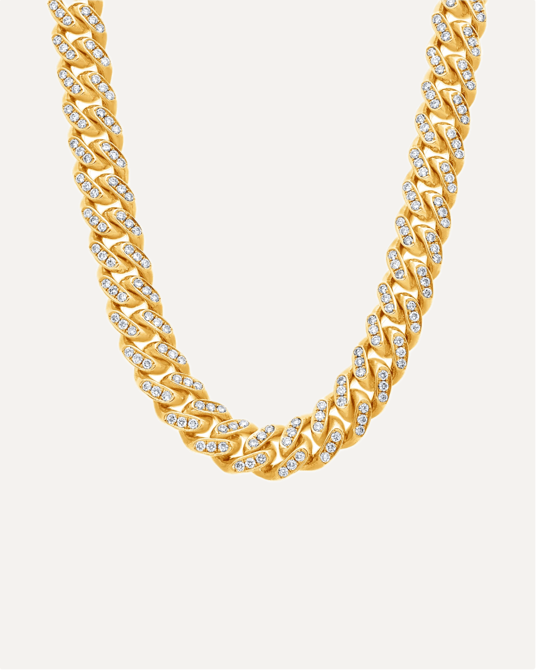 9mm Solid Gold Lab-Grown Diamonds Miami Cuban Link Chain